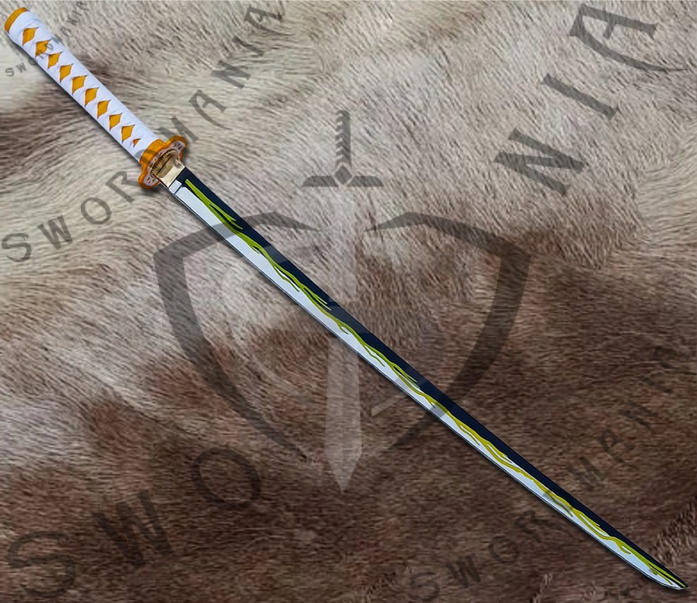 Demon Slayer Zenitsu Agatsuma Nichirin Sword with Plaque and Scabbard ...