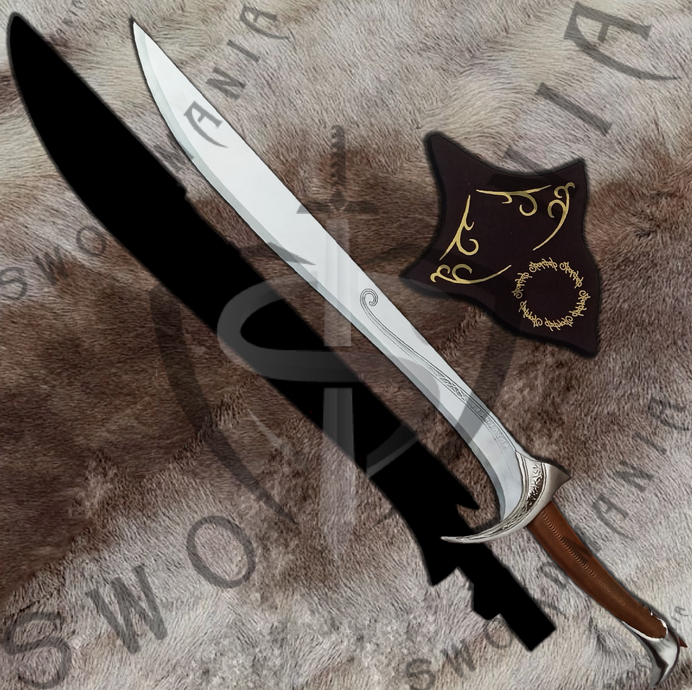 Hobbit Goblin Cleaver Orcrist Sword of Thorin Plaque and Scabbard ...