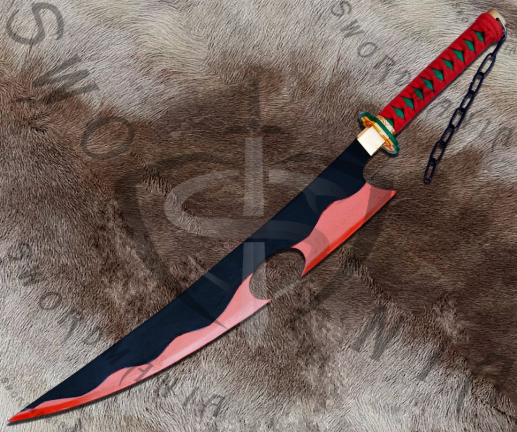 Demon Slayer Amber Nichirin Blades Swords of Uzui Tengen with Plaque a ...